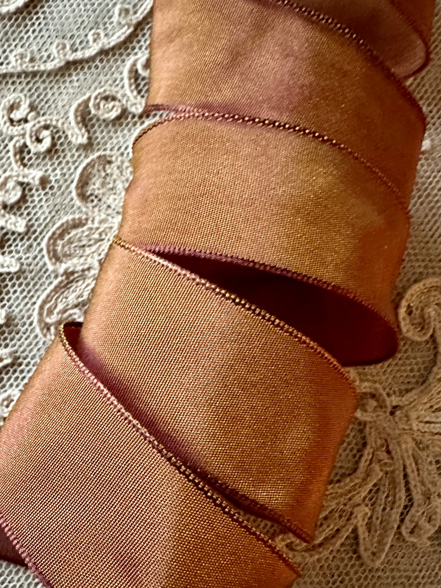 French Wired Ribbon Mocha Mousse – Vintage Passementerie