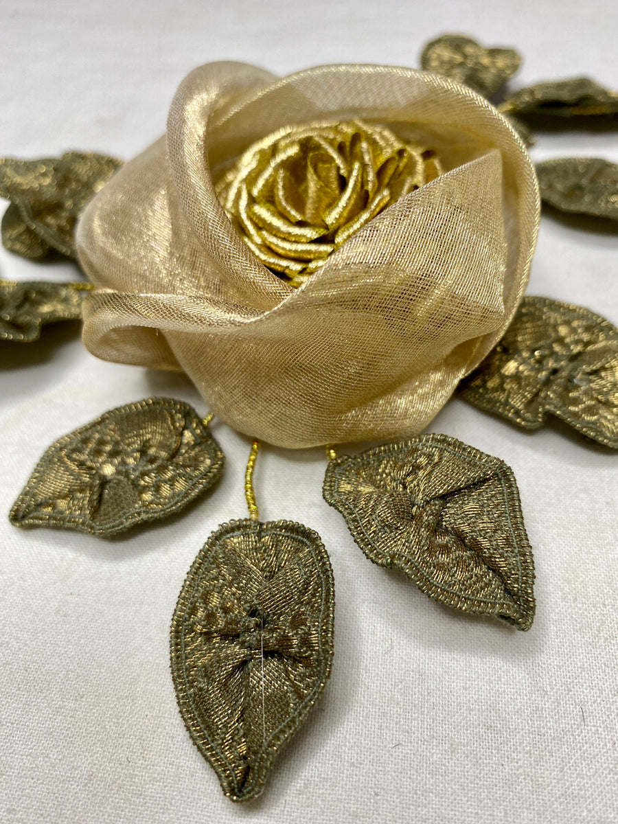 French Antique Ribbon Rose – Vintage Passementerie