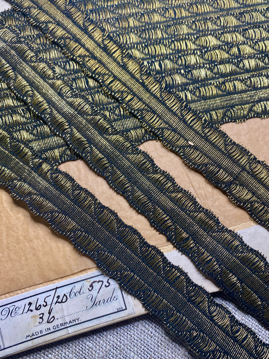Antique Gold and Black Cotton Trim – Vintage Passementerie