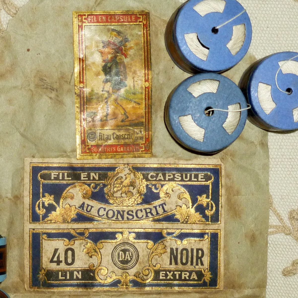 Antique French Linen Sewing Thread in Five Different Sizes – Vintage ...