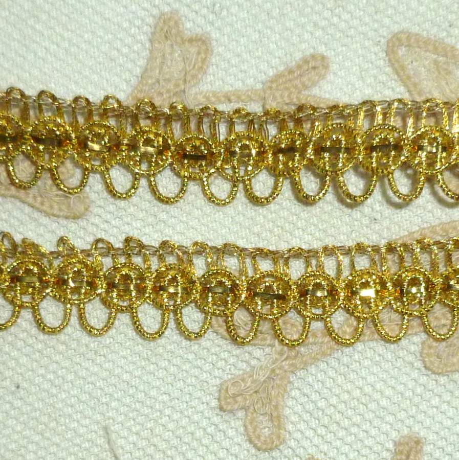 Gold Metal Trim with Loops – Vintage Passementerie