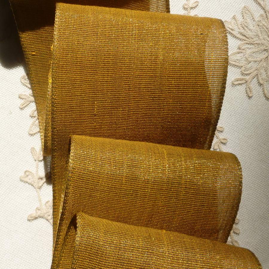 Brass Metal and Marigold Antique Ribbon – Vintage Passementerie
