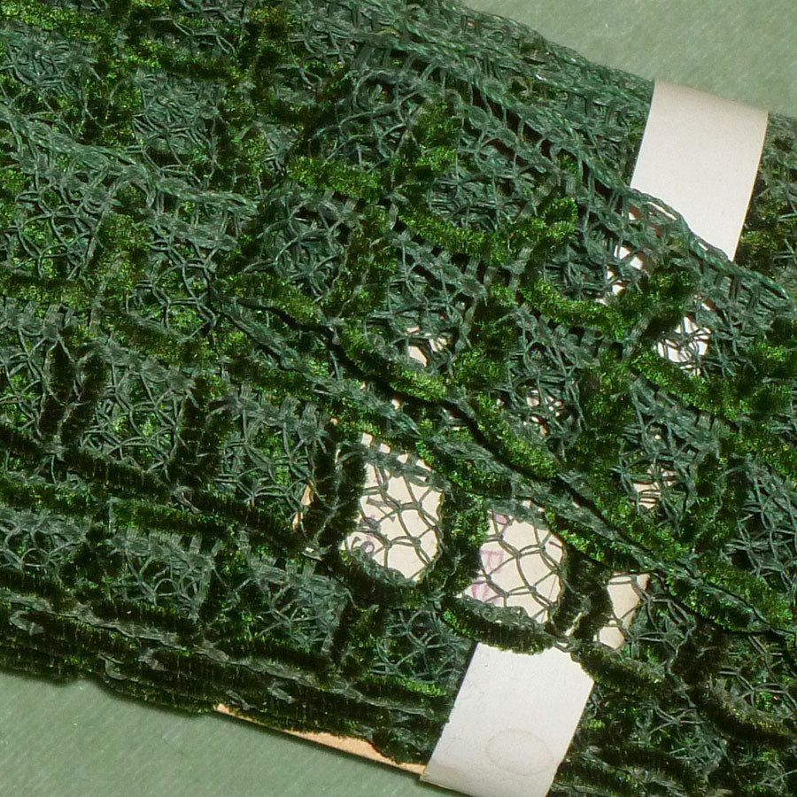 French Antique Millinery Trim in Forest Green with Silk Chenille Cord ...
